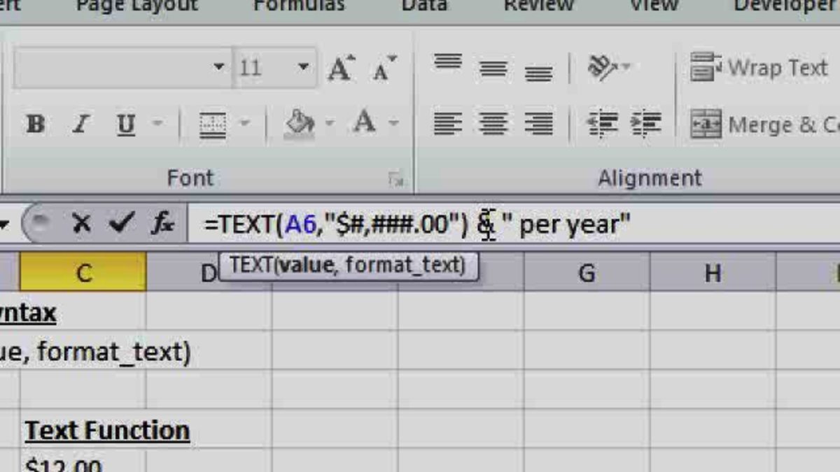 What Is The Text Function In Excel Howcast